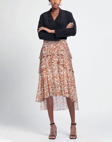 Maje Cotton Midi Flared Skirt
