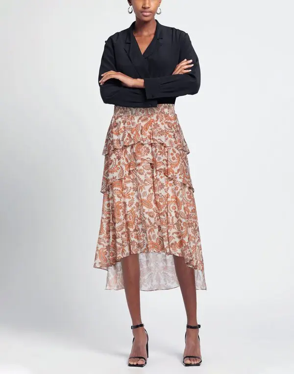 Maje Cotton Midi Flared Skirt