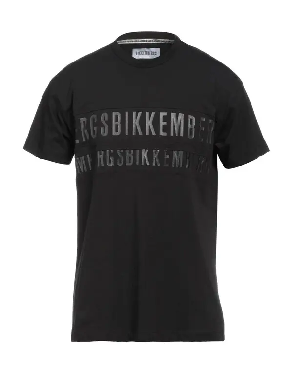 BIKKEMBERGS T-shirt Size Cotton, Elastane - Black