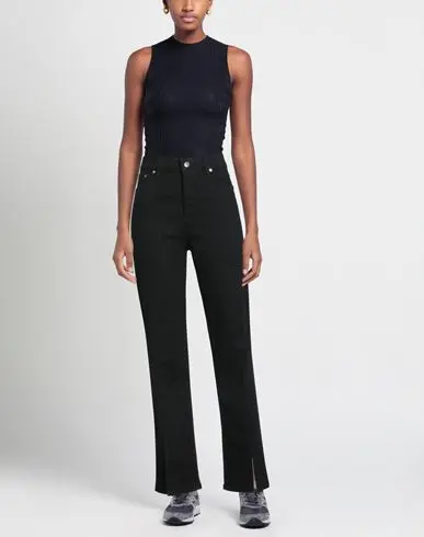 Maje Straight-leg Jeans With Leather Trim