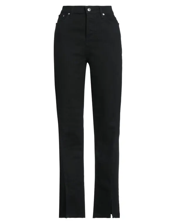 Maje Straight-leg Jeans With Leather Trim