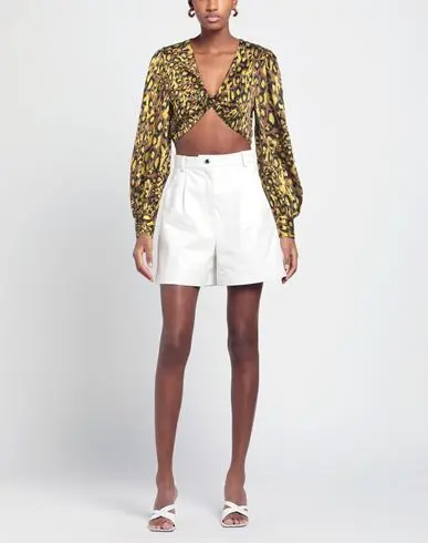 VICOLO Leopard-print Satin Crop Top - Brown
