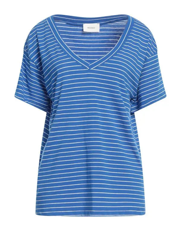 VICOLO Striped Jersey T-shirt - Blue