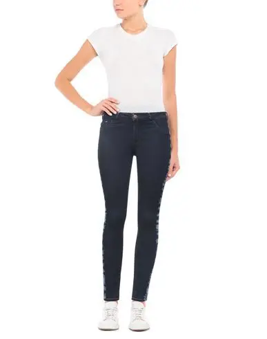 Maison Scotch Skinny Fit Jeans With Leather Trims