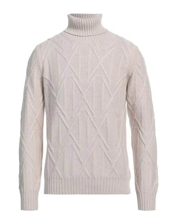 Alpha Studio Turtleneck Merino Wool Sweater - Beige