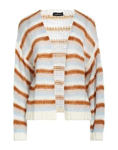 VANESSA SCOTT Striped Knit Cardigan - White