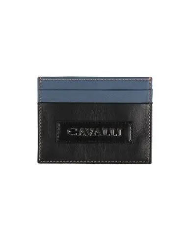 Roberto Cavalli Cardholder Polyester, Cow Leather - Blue