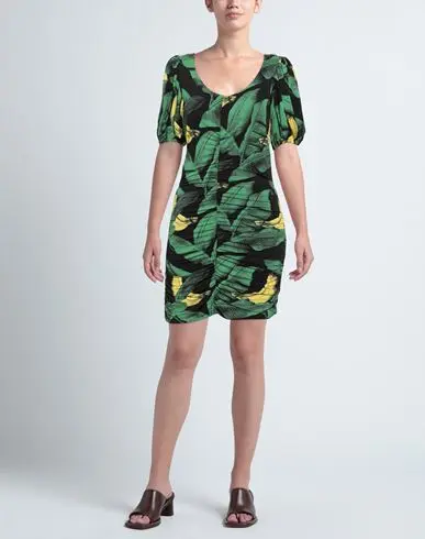 green emerald velvet dress WW43552] Ganni