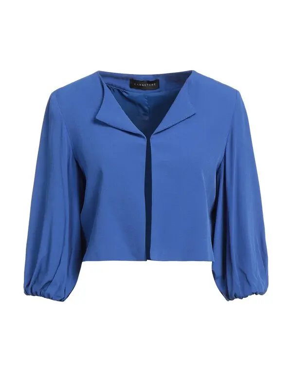 CARACTÈRE Crepe Bolero Jacket - Blue