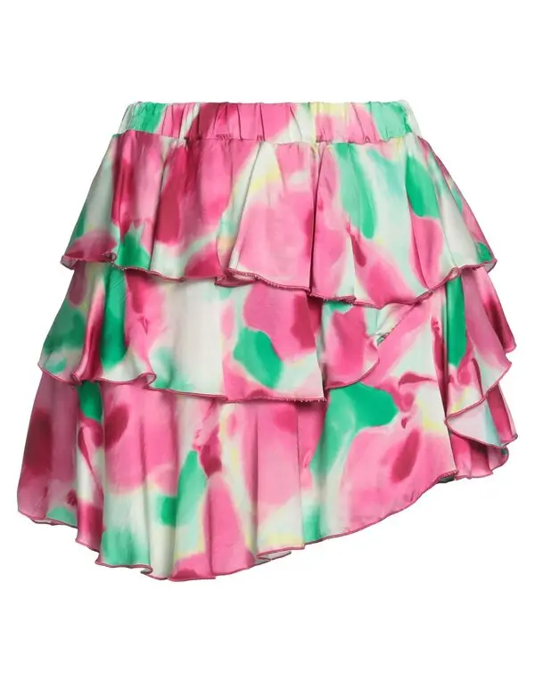 VICOLO Asymmetric Tiered Mini Skirt