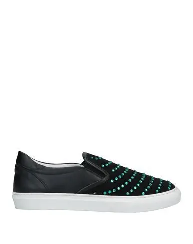 John Richmond Leather Sneakers With Crystal Appliqués