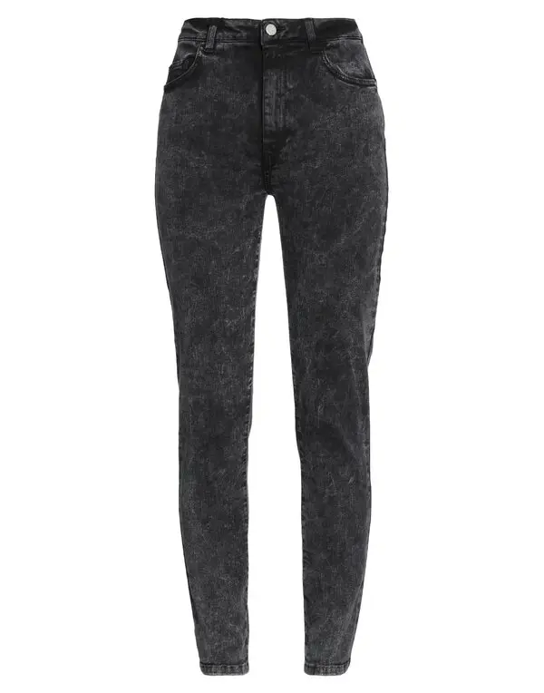 MANILA GRACE Slim Fit High Waisted Jeans - Black