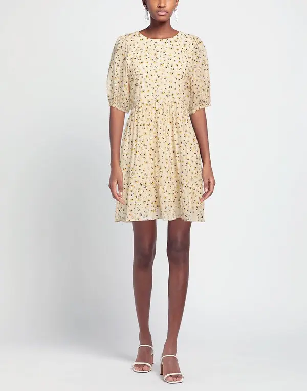 Ba&sh Floral-print Mini Dress - Beige