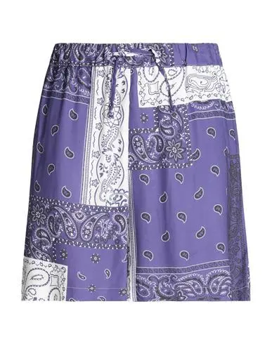 8 BY YOOX Viscose Wide Leg Paisley Print Shorts - Purple