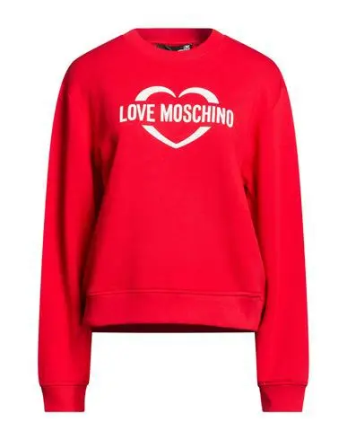 Moschino Cotton Fleece Sweatshirt With Metallic Print - Red