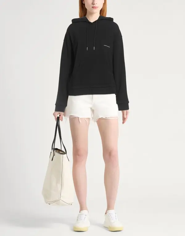 Armani Exchange Cotton And Elastane French Terry Hoodie - Black