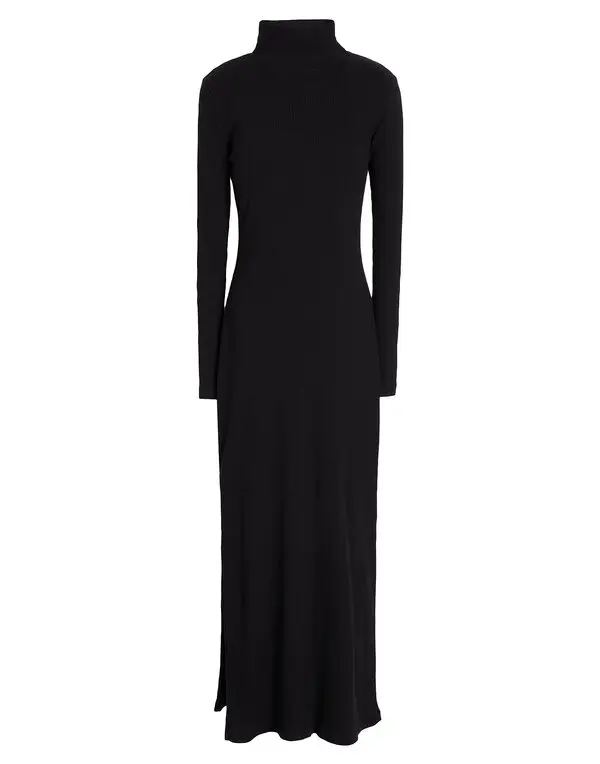 8 By Yoox Ribbed Maxi Dress In Black - 73% Off | Editorialist