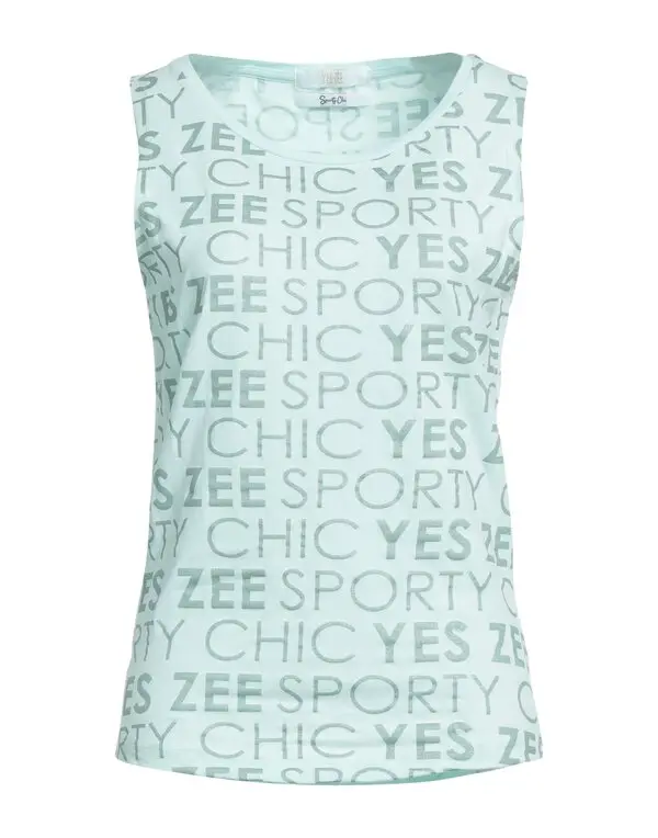 YES ZEE BY ESSENZA Top In Light Cotton And Elastane - Green