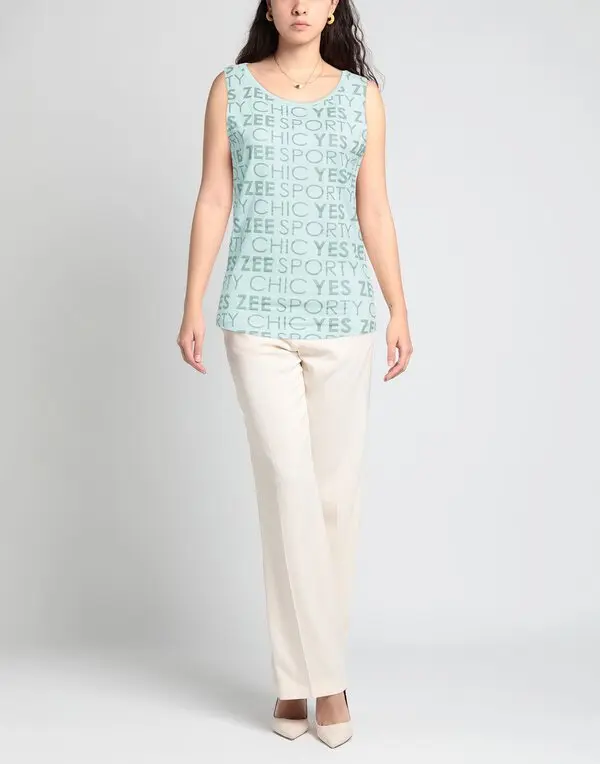 YES ZEE BY ESSENZA Top In Light Cotton And Elastane - Green