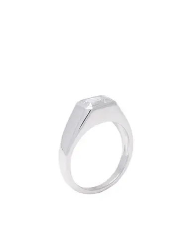 PDPAOLA Octagon Shimmer Stamp Zirconia Ring - Silver