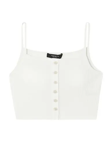 Twenty Montréal Ribbed Jersey Crop Top - Off White
