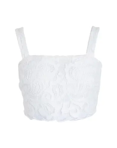 Topshop Lace Crop Top - White
