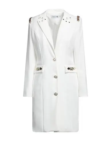 MARÇI BY GIL SANTUCCI Plain Weave Overcoat With Metal Appliqués - White