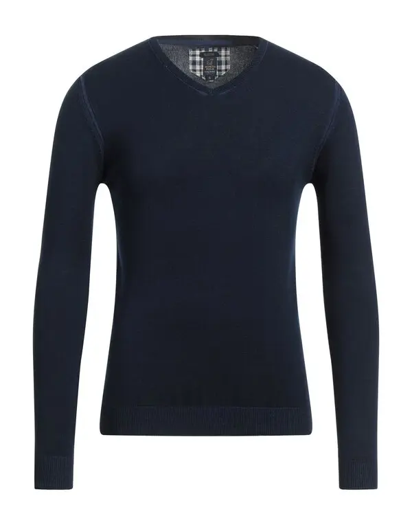 NORTH POLE Knitted V-neck Sweater - Navy Blue
