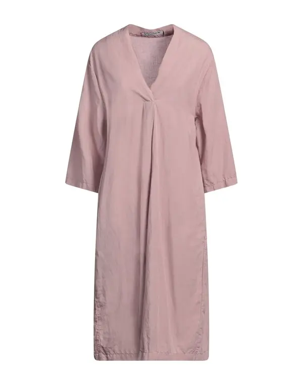 European Culture Midi Dress Light Brown Size Lyocell, Linen