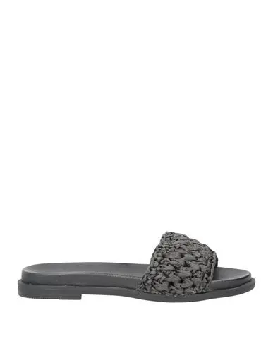 DIVINE FOLLIE Raffia Sandals - Black