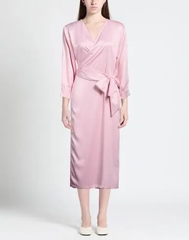 AÉRYNE Solid Color Midi Shirt Dress