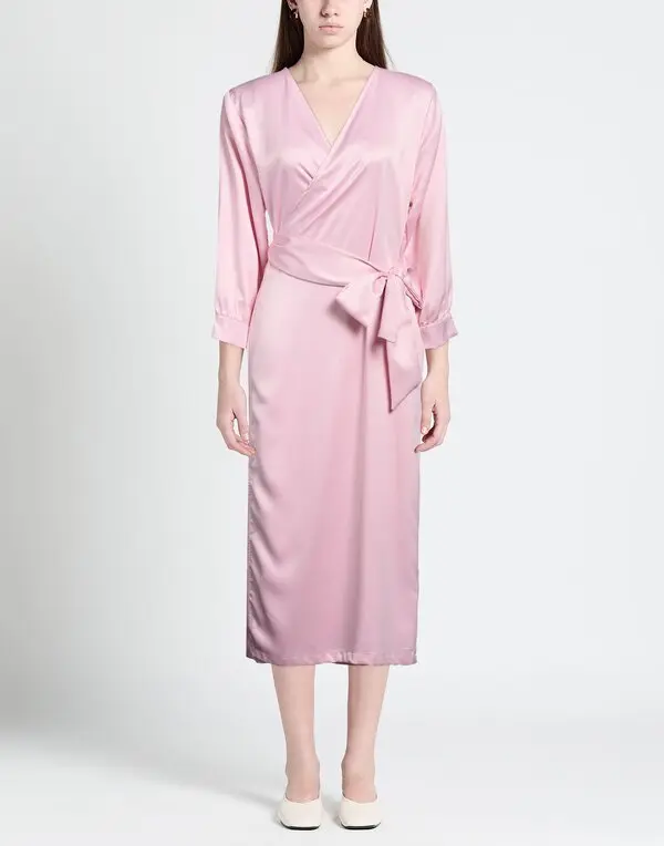 AÉRYNE Solid Color Midi Shirt Dress