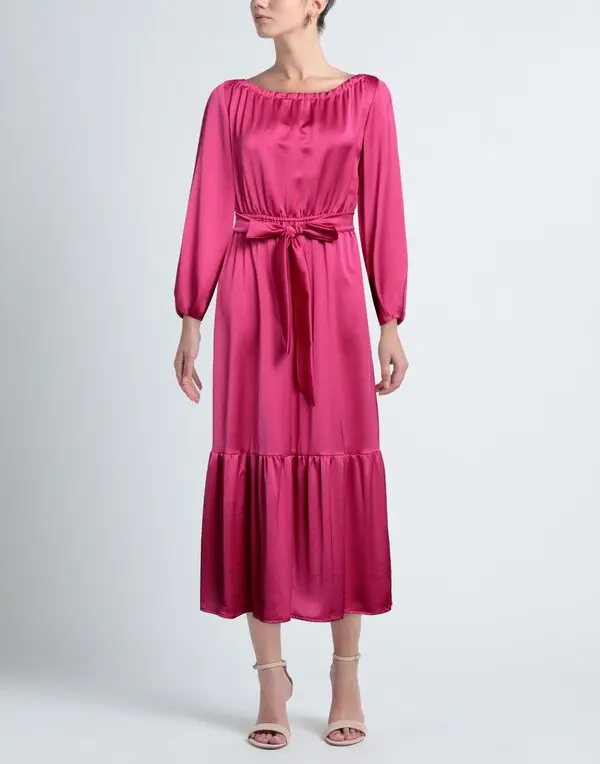 SOALLURE Maxi Flared Dress - Pink