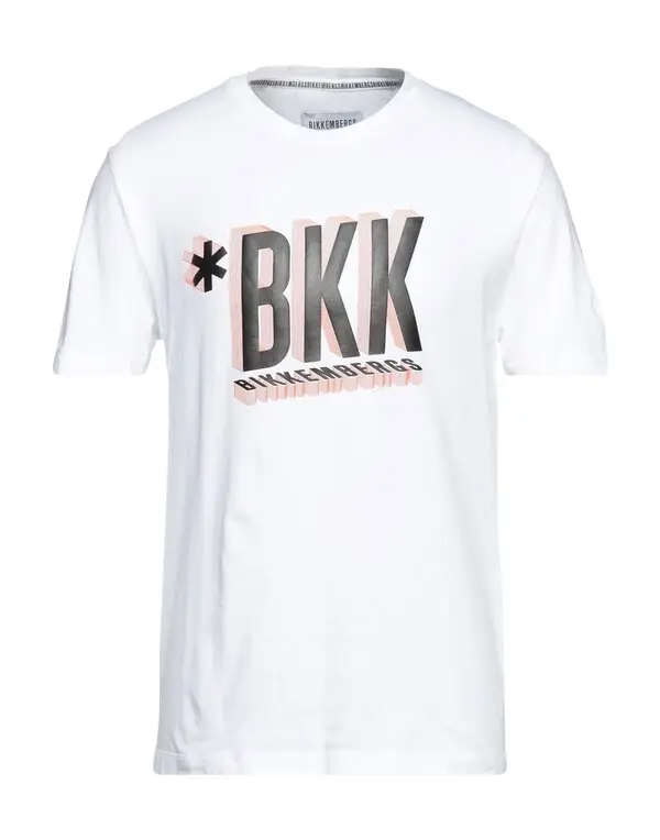 BIKKEMBERGS T-shirt Size Cotton, Elastane - White