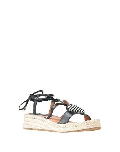 MARIA MARE Textile Fiber Espadrille Sandals - Black