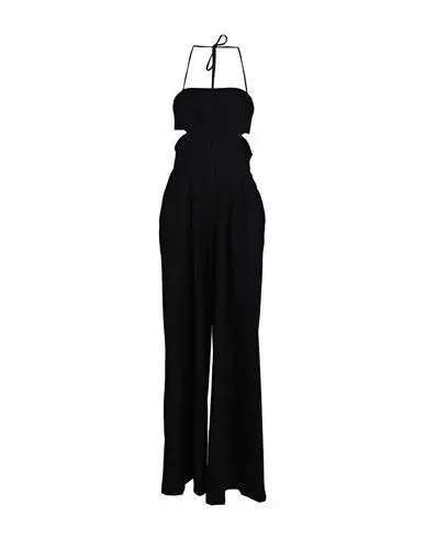 Topshop Pinstriped Jumpsuit - Black