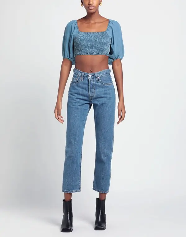 Patrizia Pepe Chambray Crop Top