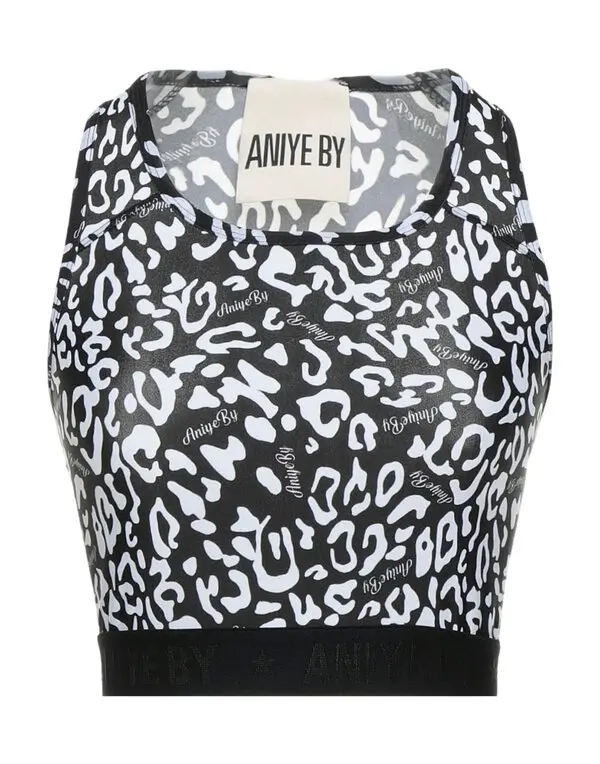 ANIYE BY Leopard Print Sports Top - Black