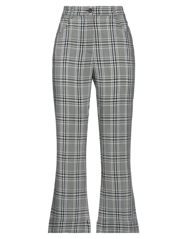 8PM Flared Tartan Flannel Pants - Black