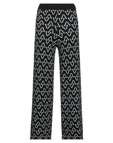 VICOLO Wide Leg Knit Pants - Black