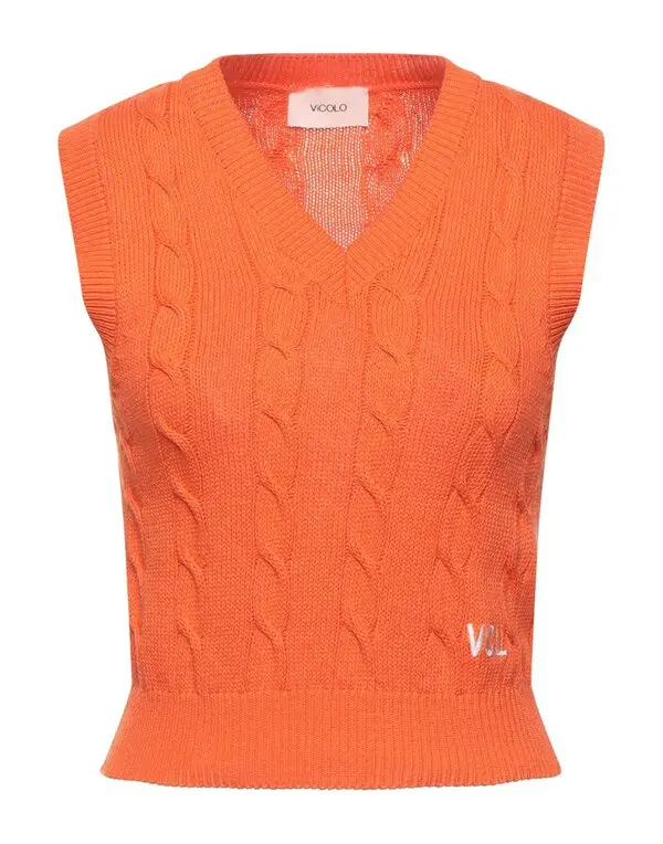 VICOLO Knitted Sleeveless Top - Orange