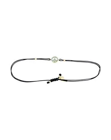 KURSHUNI Peace String Bracelet Bracelet 925/1000 Silver, Cubic Zirconia - Black
