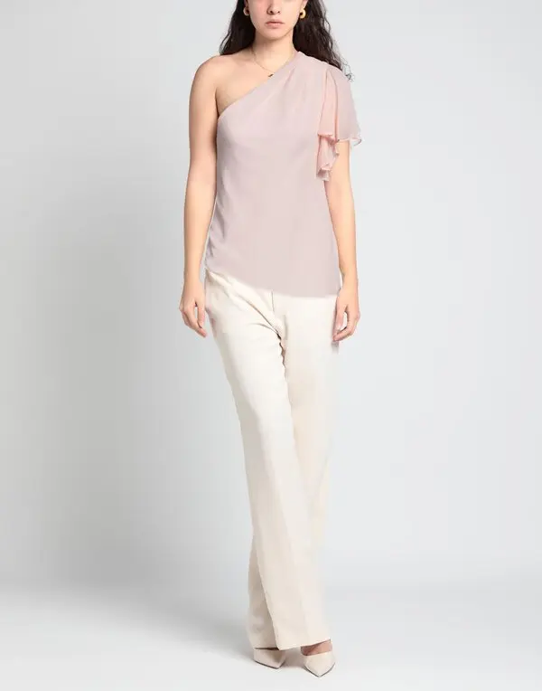 PATRIZIA PEPE SERA Crepe One-shoulder Top - Pink