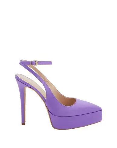 8 BY YOOX Satin Ankle-strap Platform Pumps - Purple