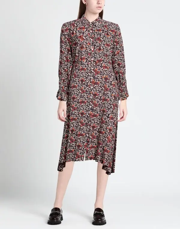 MAISON HOTEL Printed Shirt Midi Dress