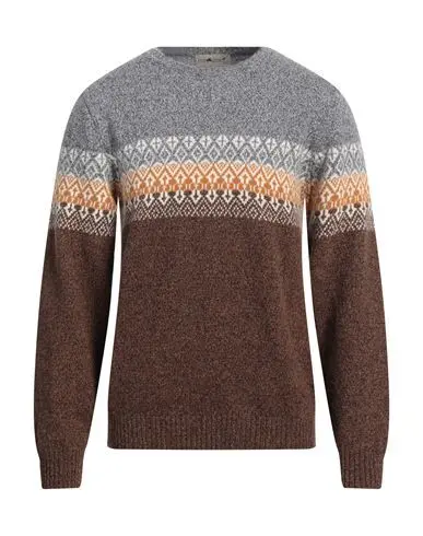 IRISH CRONE Wool Knit Multicolor Geometric Print Turtleneck Sweater