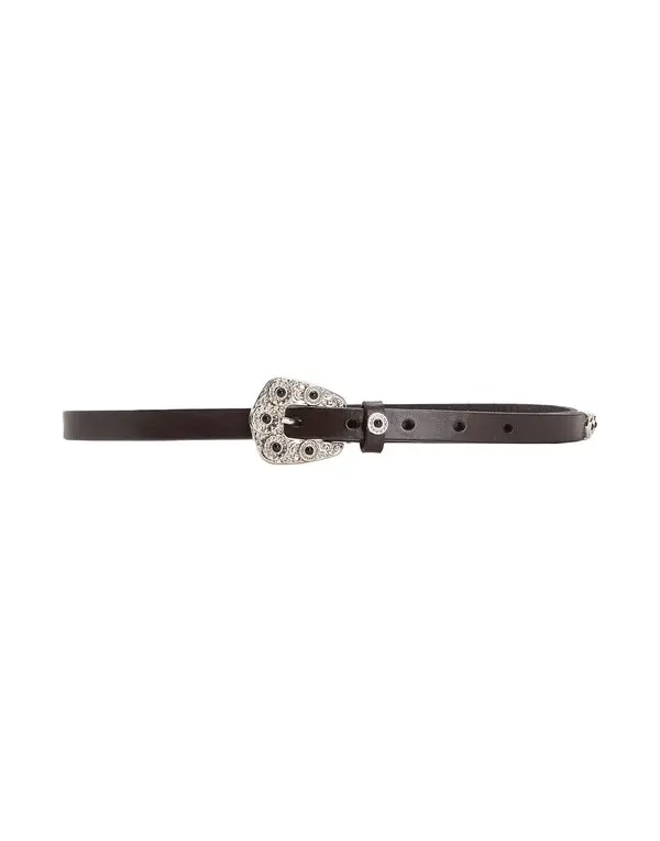 8 BY YOOX Western Style Leather Belt With Embellished Buckle