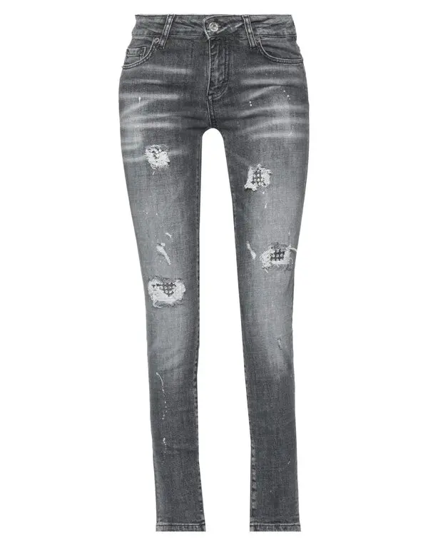 MARCORIC Skinny Fit Jeans With Crystal Embellishments