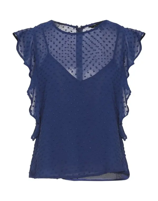 Armani Exchange Ruched Crepe Top