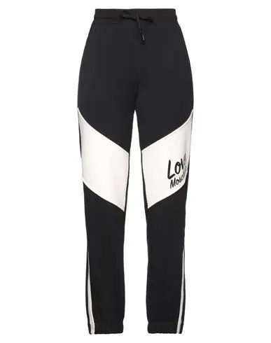 Moschino Two-tone Logo Print High-waisted Cotton French Terry Track Pants